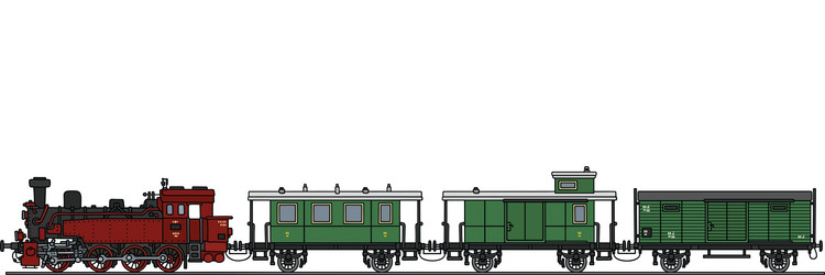 Historical green steam train Royalty Free Vector Image