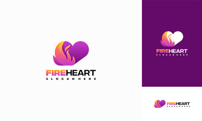 Fire heart logo designs concept love Royalty Free Vector