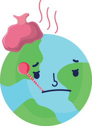 Sick work cartoon with thermometer covid19 19 Vector Image