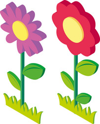 Colorful cartoon flowers Royalty Free Vector Image