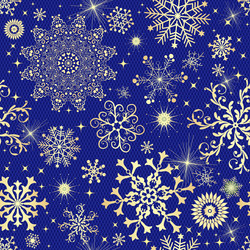 Dark blue christmas seamless pattern with golden Vector Image
