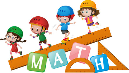 Sticker design for math time with kids and big Vector Image