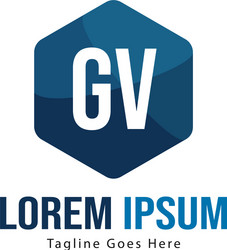 Initial gv logo template with modern frame Vector Image