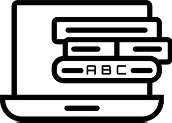 Outline education icon- book and laptop simple Vector Image