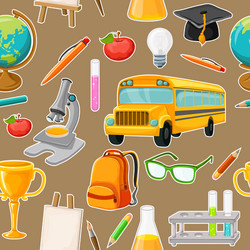 School colorful seamless pattern Royalty Free Vector Image