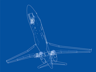 Airplane blueprint Royalty Free Vector Image - VectorStock