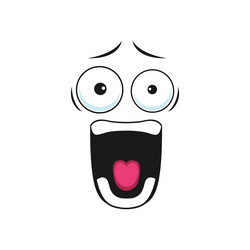 Terrified emoticon isolated emoji in horror shock Vector Image