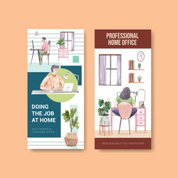 Flyer and brochure template design with people Vector Image