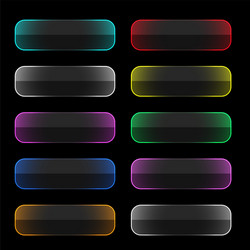 Black interface buttons 3d set of ui icons Vector Image