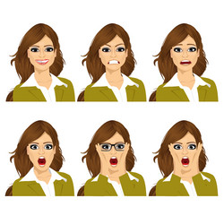Woman expressions set Royalty Free Vector Image