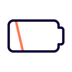 Battery level is very low needs charging Vector Image