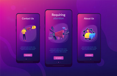 Draw attention app interface template Royalty Free Vector