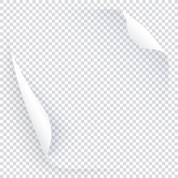 White page curl on empty sheet crumpled paper Vector Image