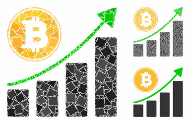 Bitcoin inflation chart composition icon uneven Vector Image