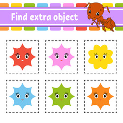 Find extra object educational activity worksheet Vector Image