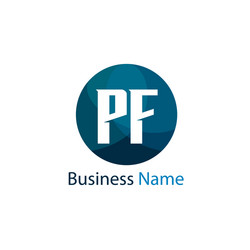 Initial letter pf logo template design Royalty Free Vector