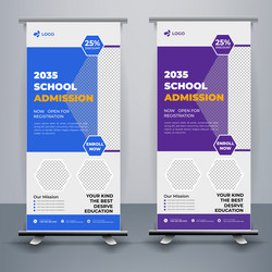 Modern and creative school admission roll up Vector Image