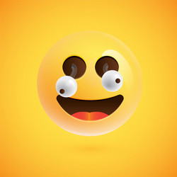 Red realistic emoticon smiley face Royalty Free Vector Image