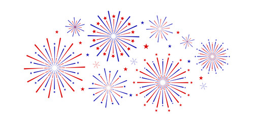 Decorative fireworks explosion clip art isolated Vector Image