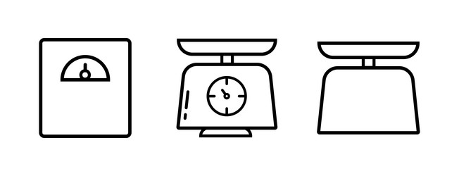 Weighing scale lineal icon symbol black outline Vector Image