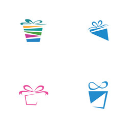 Gift logo symbol desain template Royalty Free Vector Image