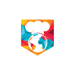 Global chef logo design Royalty Free Vector Image