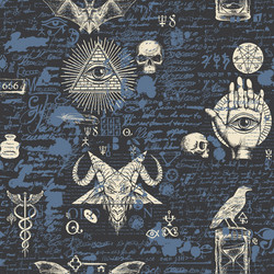 Abstract seamless pattern on occult theme Vector Image