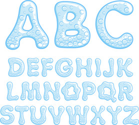 Realistic water text with splash 3d bubble font Vector Image
