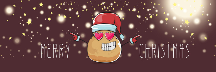 Funky cartoon smiling santa claus potato Vector Image