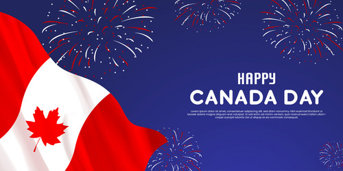 Canada day banner design with flag file Royalty Free Vector