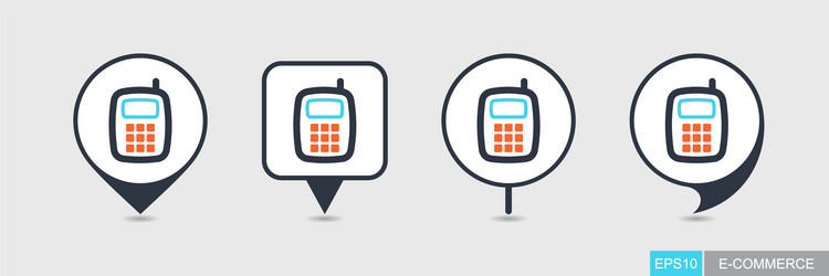 Mobile phone pin map icon smart Royalty Free Vector Image