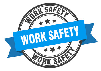 Work safety blue label isolated seal Royalty Free Vector