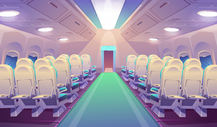 Jet cockpit empty airplane cabin interior design Vector Image
