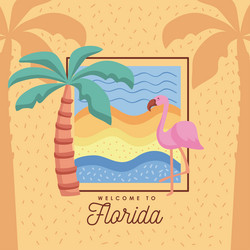 Florida sunshine state lettering Royalty Free Vector Image