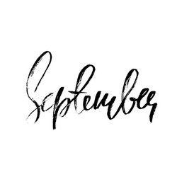 Hand drawn typography lettering september month Vector Image