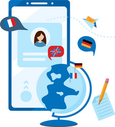 Learning foreign languages concept online Vector Image