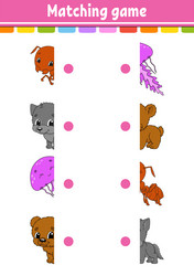 Word to picture matching worksheet for children Vector Image