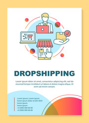 Dropshipping poster template layout online Vector Image
