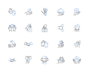 Hands outline icons collection grip grasp Vector Image