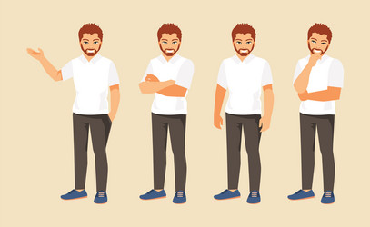 Man in different positions Royalty Free Vector Image