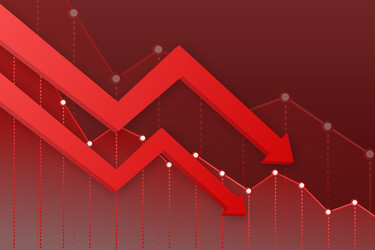 Money loss cash with down arrow stocks graph Vector Image