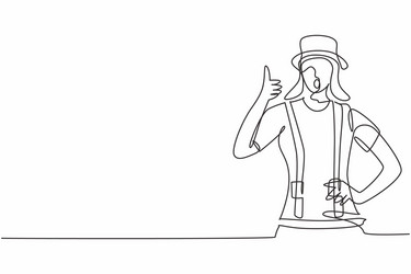 Single one line drawing mime artist with call me Vector Image