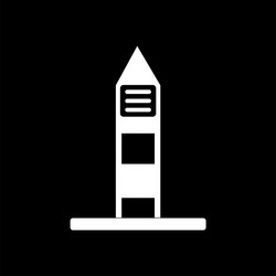 Black icon on white background military watchtower