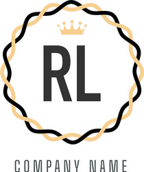 Initial letter lr king logo design template Vector Image