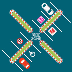 Parking lot poster in flat style Royalty Free Vector Image