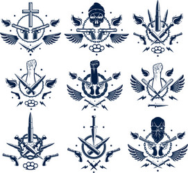 Revolution and riot aggressive emblem or logo Vector Image