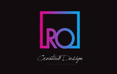 Ro r o brushed letter logo design with creative Vector Image