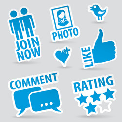 Social media stickers Royalty Free Vector Image