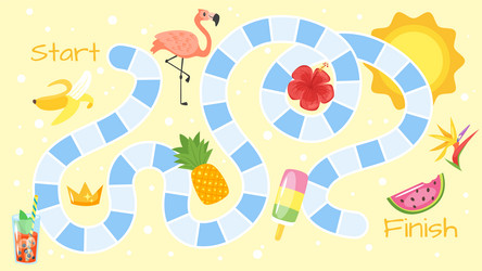 Summer board game template Royalty Free Vector Image