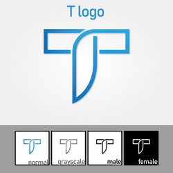 T letter logo red color Royalty Free Vector Image